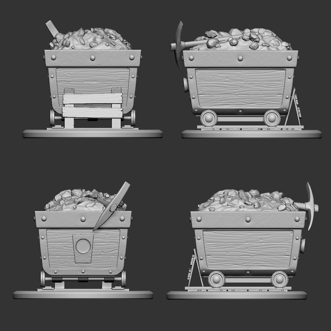 STL file Mine Cart 3D Print Coal Cart 3D Print・3D print design to ...
