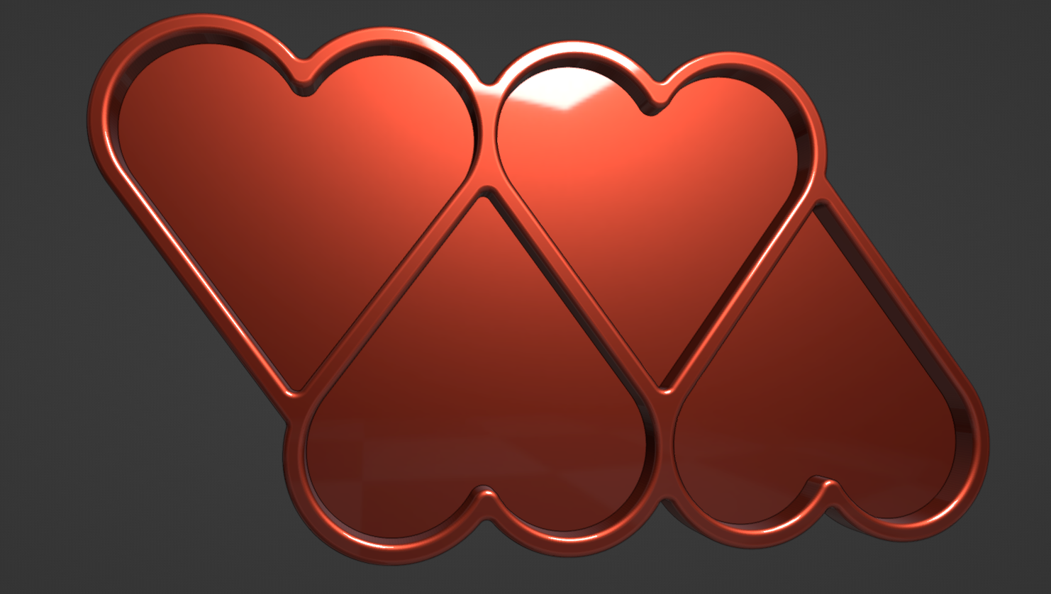 3D file 4 Hearts Tray - CNC Files for Wood (svg, dxf, eps, ai, pdf, STL ...