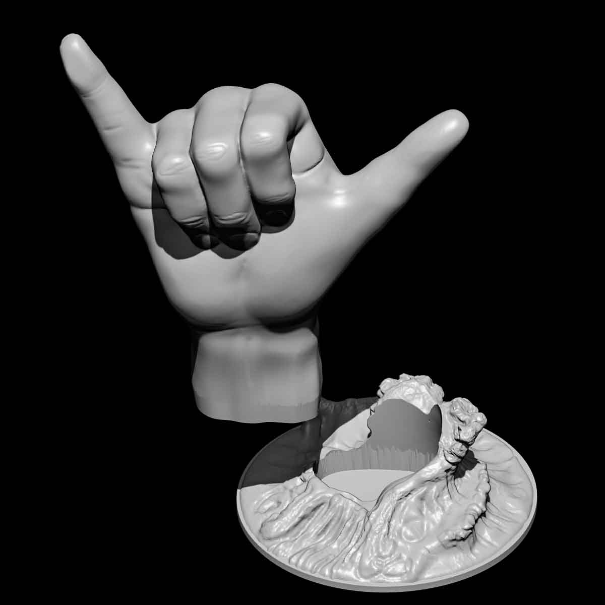 3D file Shaka - surfer hand sign - No supports・3D printable model to ...