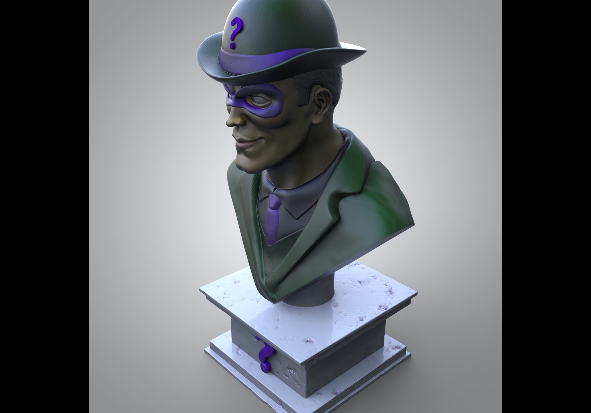 STL file THE RIDDLER BUST 👤・3D printable model to download・Cults