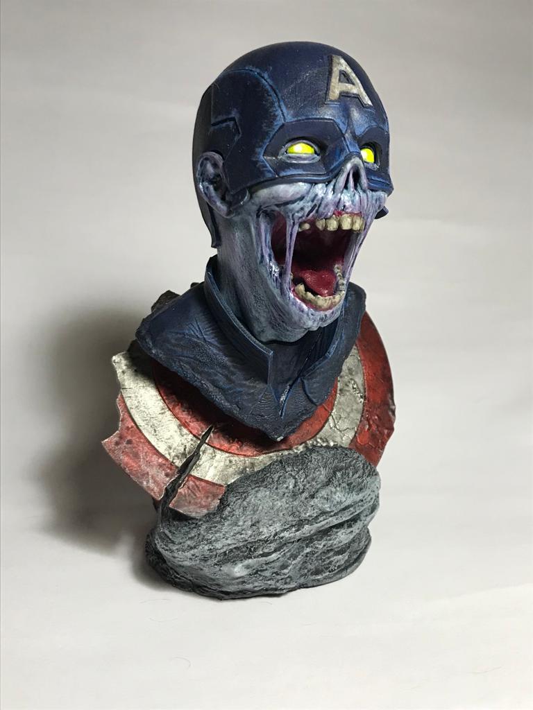 3D printed Zombie Cap Bust (Statue) • made with ANYCUBIC Photon Mono・Cults