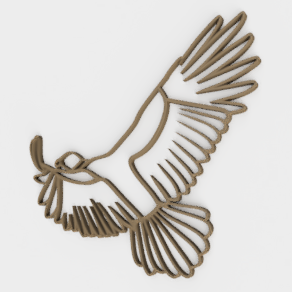 STL file CURVED GEOMETRIC CONDOR - 2D WALL SCULPTURE・3D printer model ...