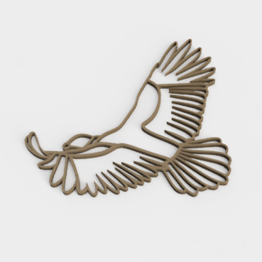 STL file CURVED GEOMETRIC CONDOR - 2D WALL SCULPTURE・3D printer model ...