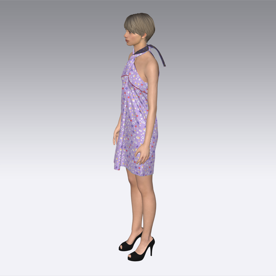3D file Ladies Halter Neck Dress・3D print design to download・Cults