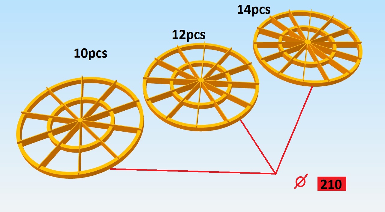 STL file Cake slicer 10,12,14pcs・3D printing idea to download・Cults
