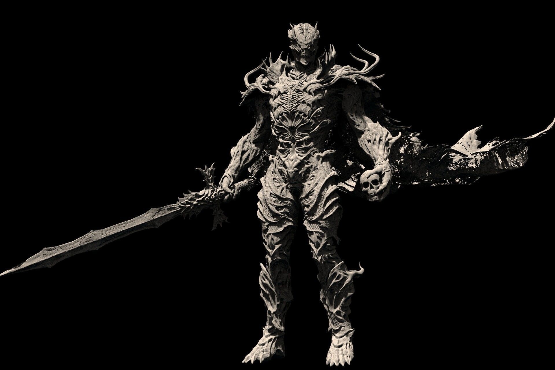 Free OBJ file Demon creature 👹・3D printable object to download・Cults