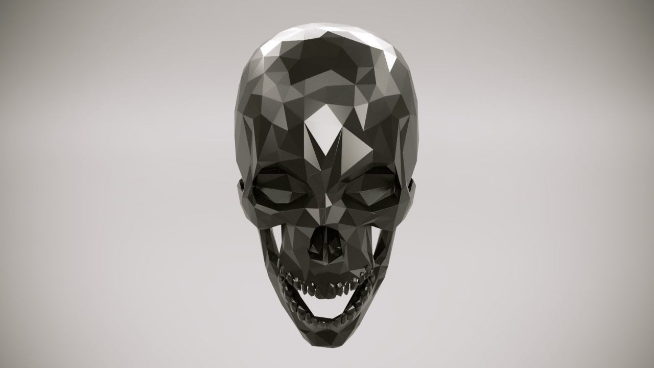 Free OBJ file Low Poly Skull 💀・3D printing model to download・Cults