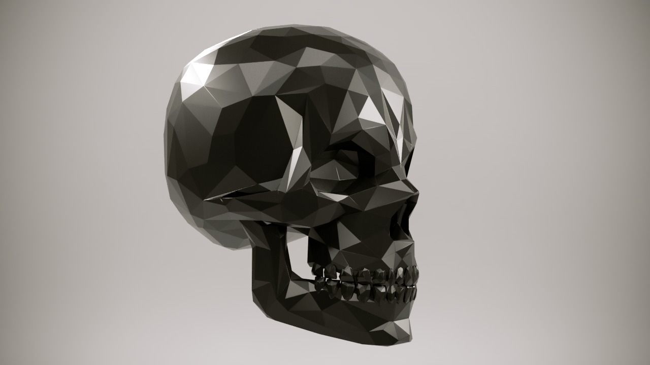 Free OBJ file Low Poly Skull 💀・3D printing model to download・Cults