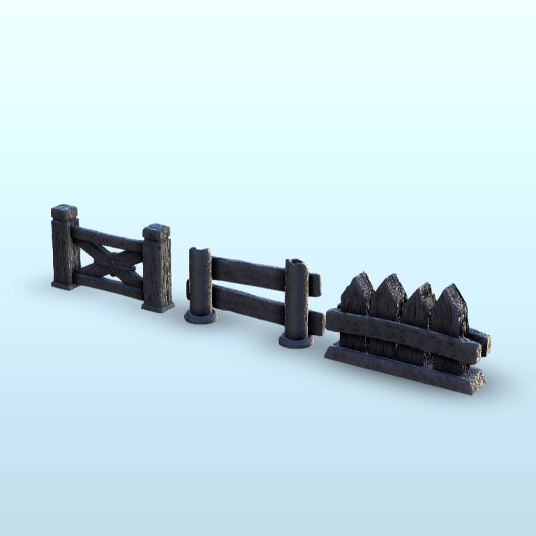STL file Set of three fences 1 - Hobbit Dark Age Medieval terrain・3D ...