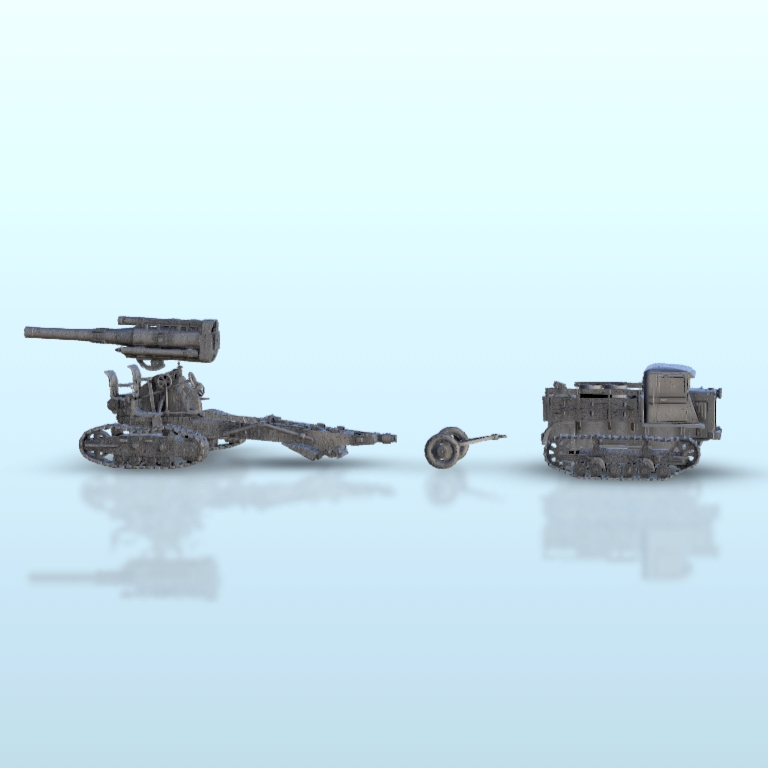 STL file B-4 203 mm howitzer M1931 and Stalinc-2 transport truck - WW2 ...