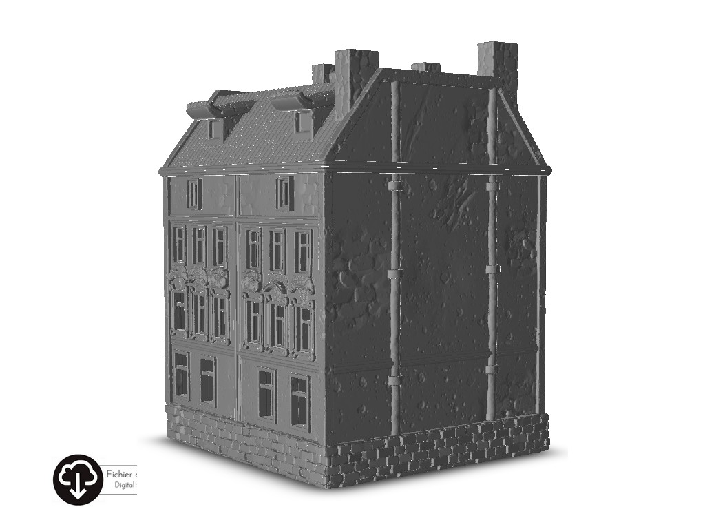 STL file Urban building 33 - Warhammer Age of Sigmar Bolt Action Flames ...