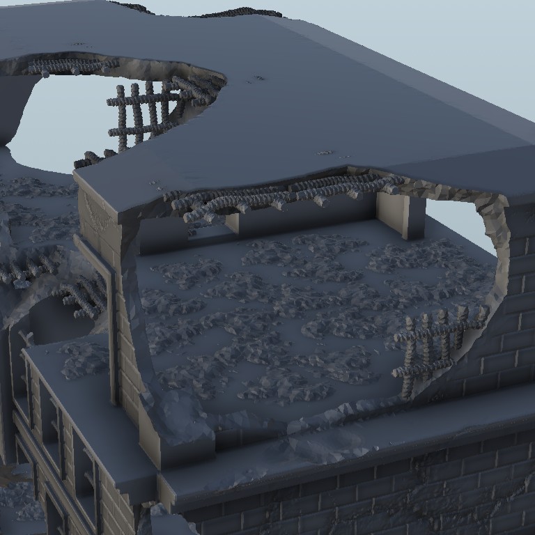 STL file Destroyed building 1 - Flames of war Bolt Action Warhammer 40 ...