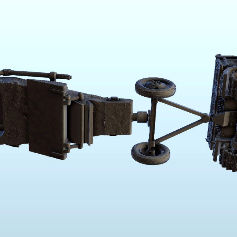 STL file B-4 203 mm howitzer M1931 and Stalinc-2 transport truck - WW2 ...