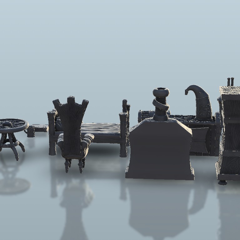 STL file Set of medieval interior - Warhammer resin Age of Sigmar Bolt ...