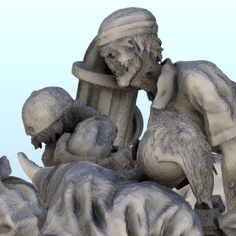 STL file Group of zombies in town - Darkness Chaos Medieval Age of ...