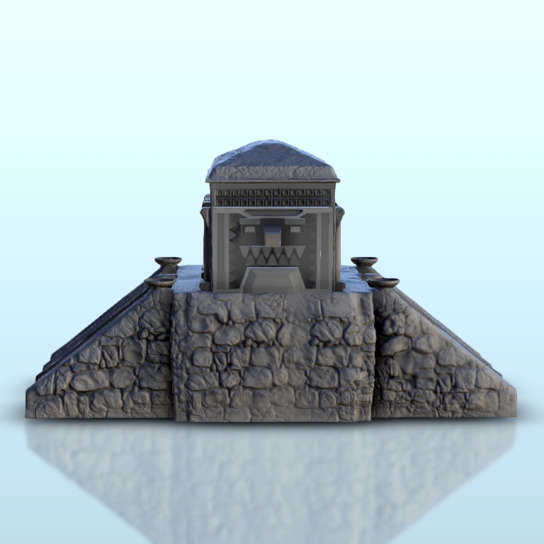 Fichier STL Mesoamerican temple with four stairs 19 - Maya Aztec ...