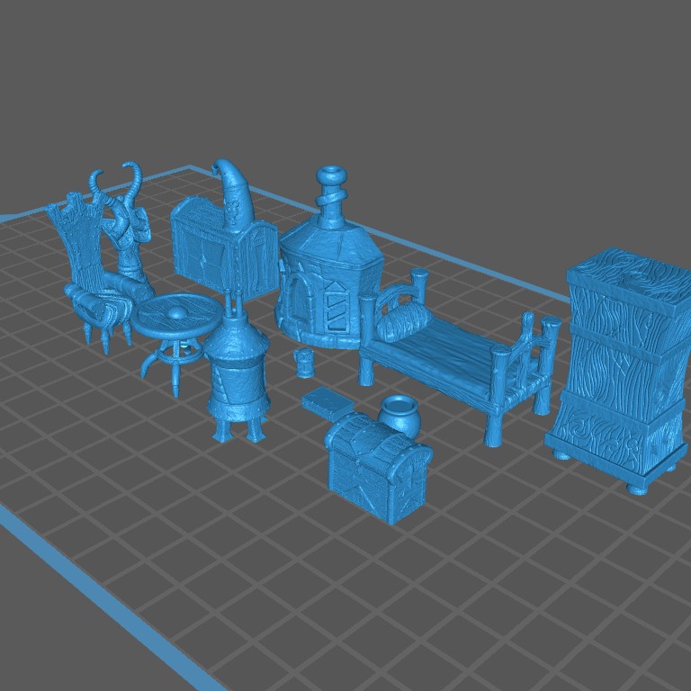 STL file Set of medieval interior - Warhammer resin Age of Sigmar Bolt ...