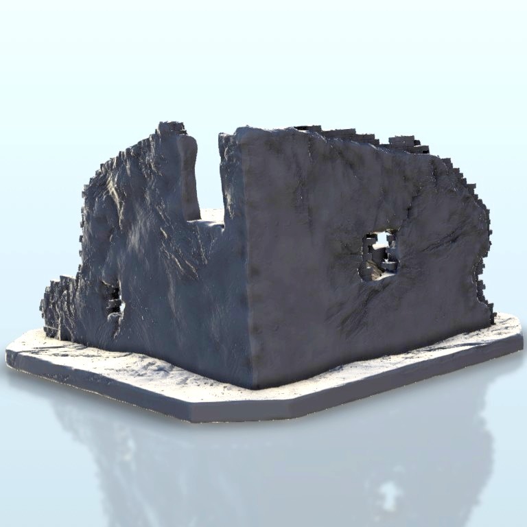 STL file Corner of ruined wall 12 - Flames of war Bolt Action Desertic ...