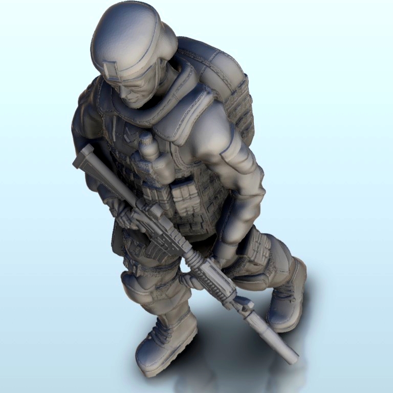 STL file Modern US soldier walking - Marines Flames of war Bolt Action ...