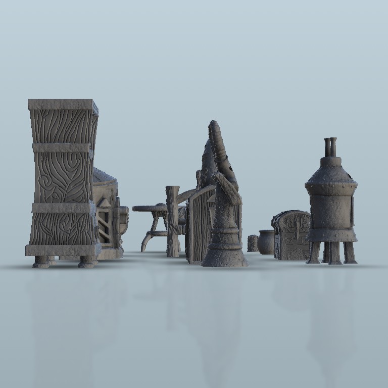 STL file Set of medieval interior - Warhammer resin Age of Sigmar Bolt ...