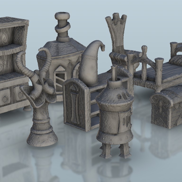 STL file Set of medieval interior - Warhammer resin Age of Sigmar Bolt ...