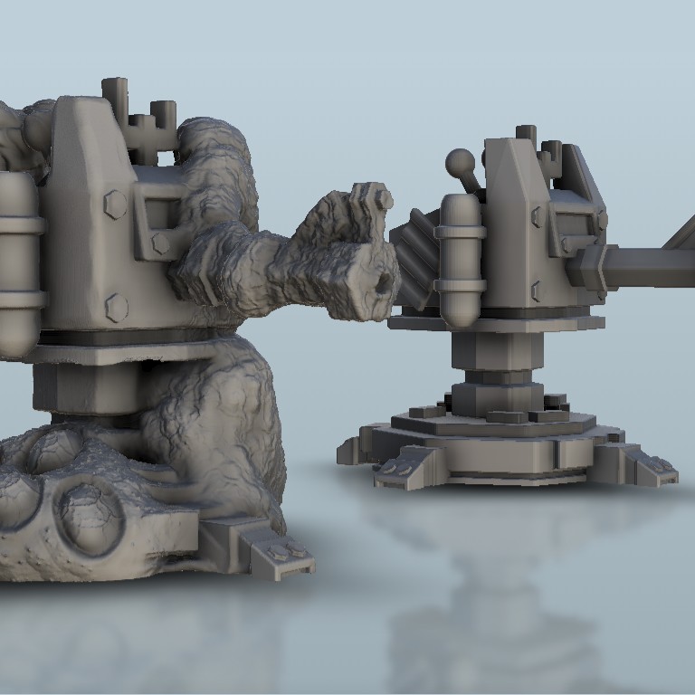 STL file Explosive canon turret (+ destroyed version) - Warhammer 40 ...