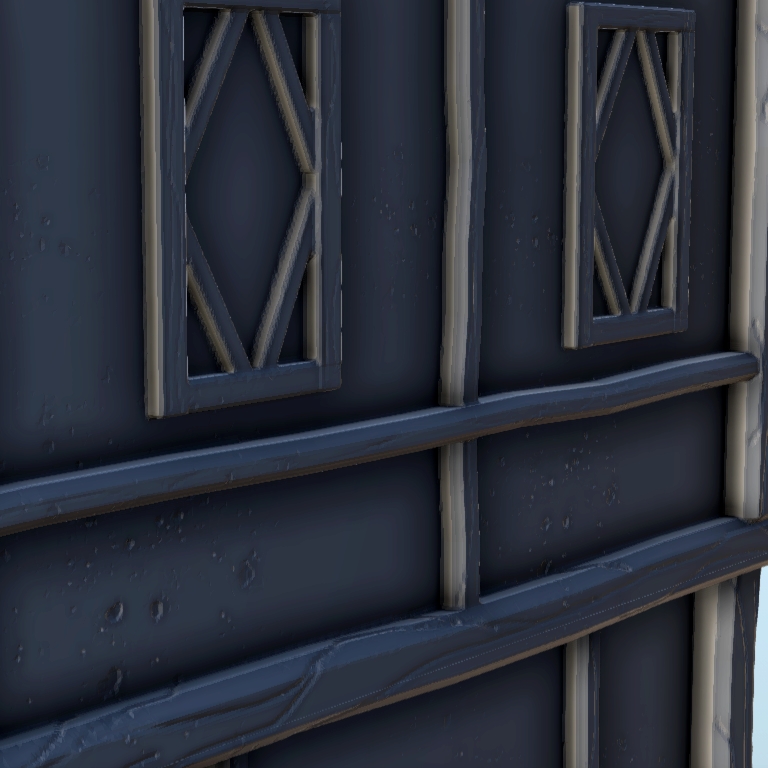STL file Medieval house with terrace and timbering 3 - Middle Ages Dark ...