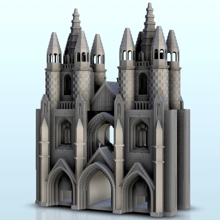 STL file Gothic arch with double towers - Medieval Flames of war Bolt ...
