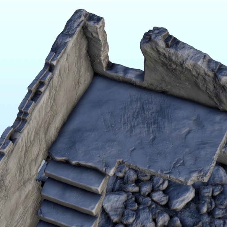 STL file Corner of ruined wall 12 - Flames of war Bolt Action Desertic ...