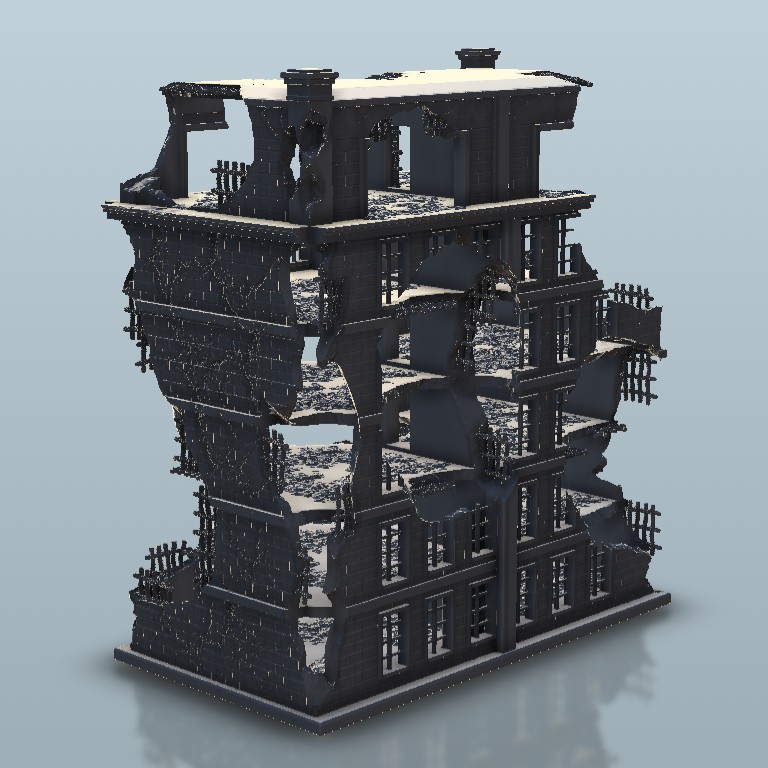 STL file Destroyed building 1 - Flames of war Bolt Action Warhammer 40 ...
