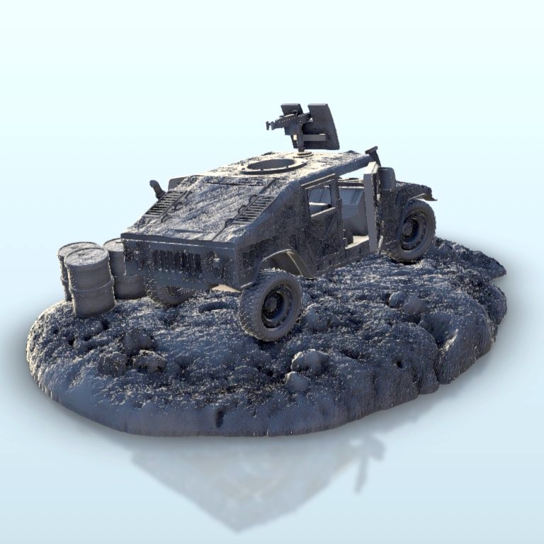 STL file Humvee wreckage with barrels - Arabian Flames of war Bolt ...
