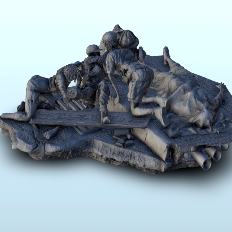 STL file Group of zombies in town - Darkness Chaos Medieval Age of ...