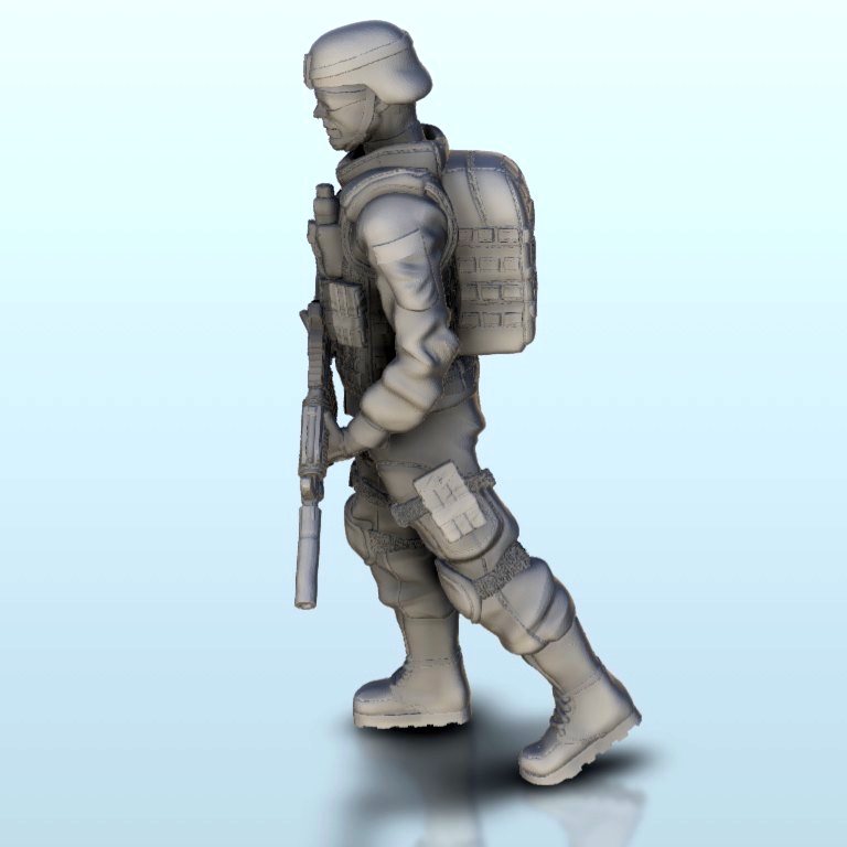 STL file Modern US soldier walking - Marines Flames of war Bolt Action ...