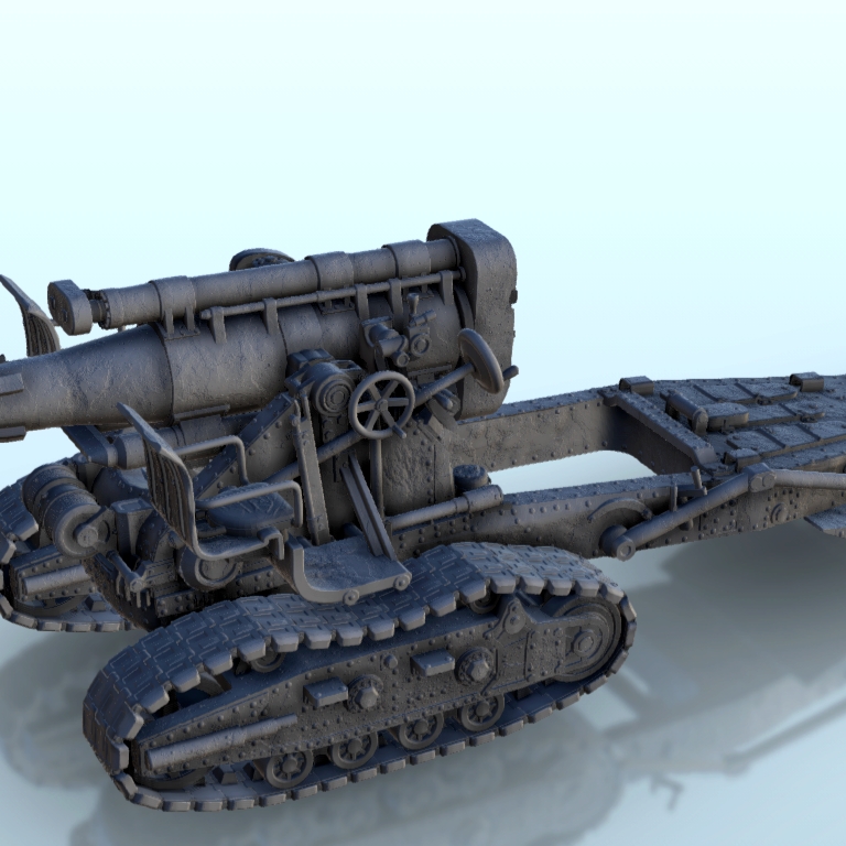 STL file B-4 203 mm howitzer M1931 and Stalinc-2 transport truck - WW2 USSR Russian Flames of ...