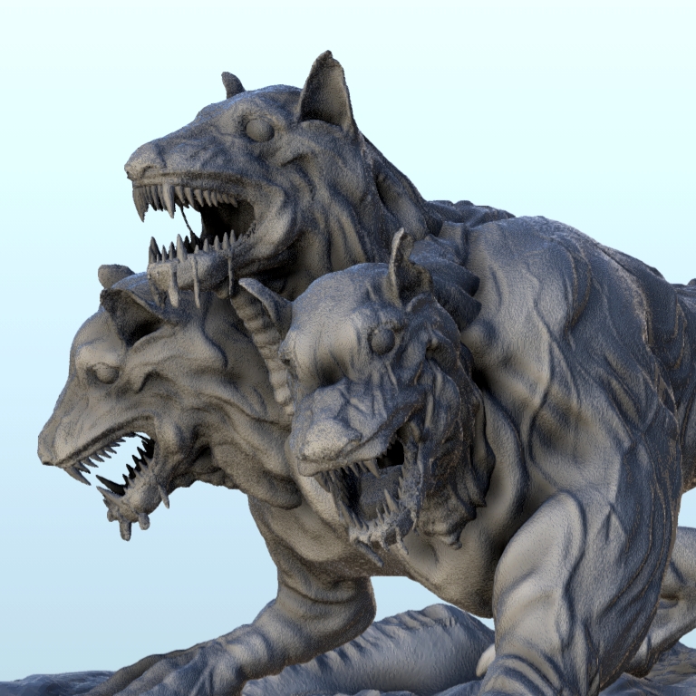 STL file Three-headed Cerberus - Darkness Chaos Medieval Age of Sigmar ...