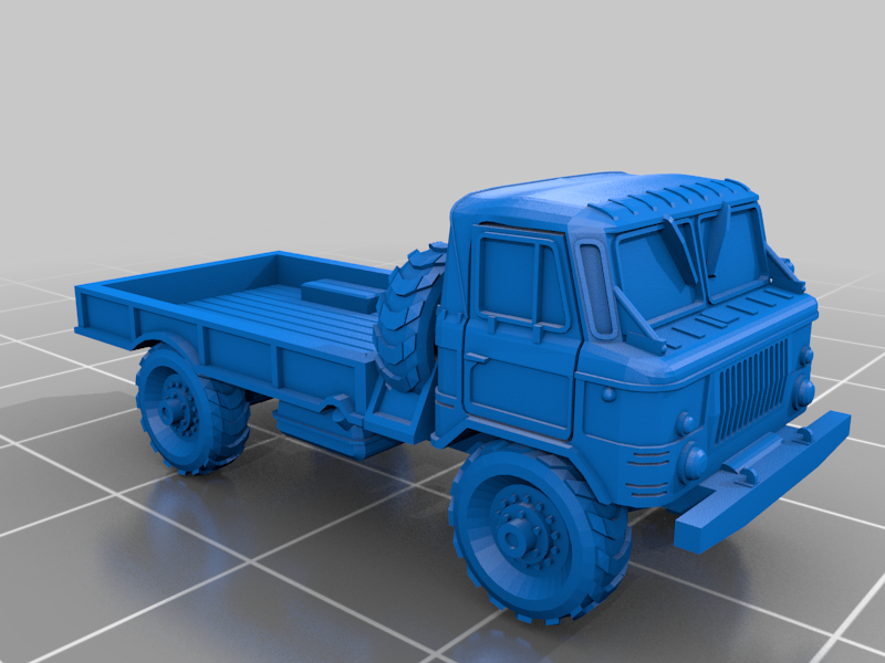 Free STL file GAZ 66 - Airborne GAZ with antiaircraft gun ZU23-2 (1-160 ...