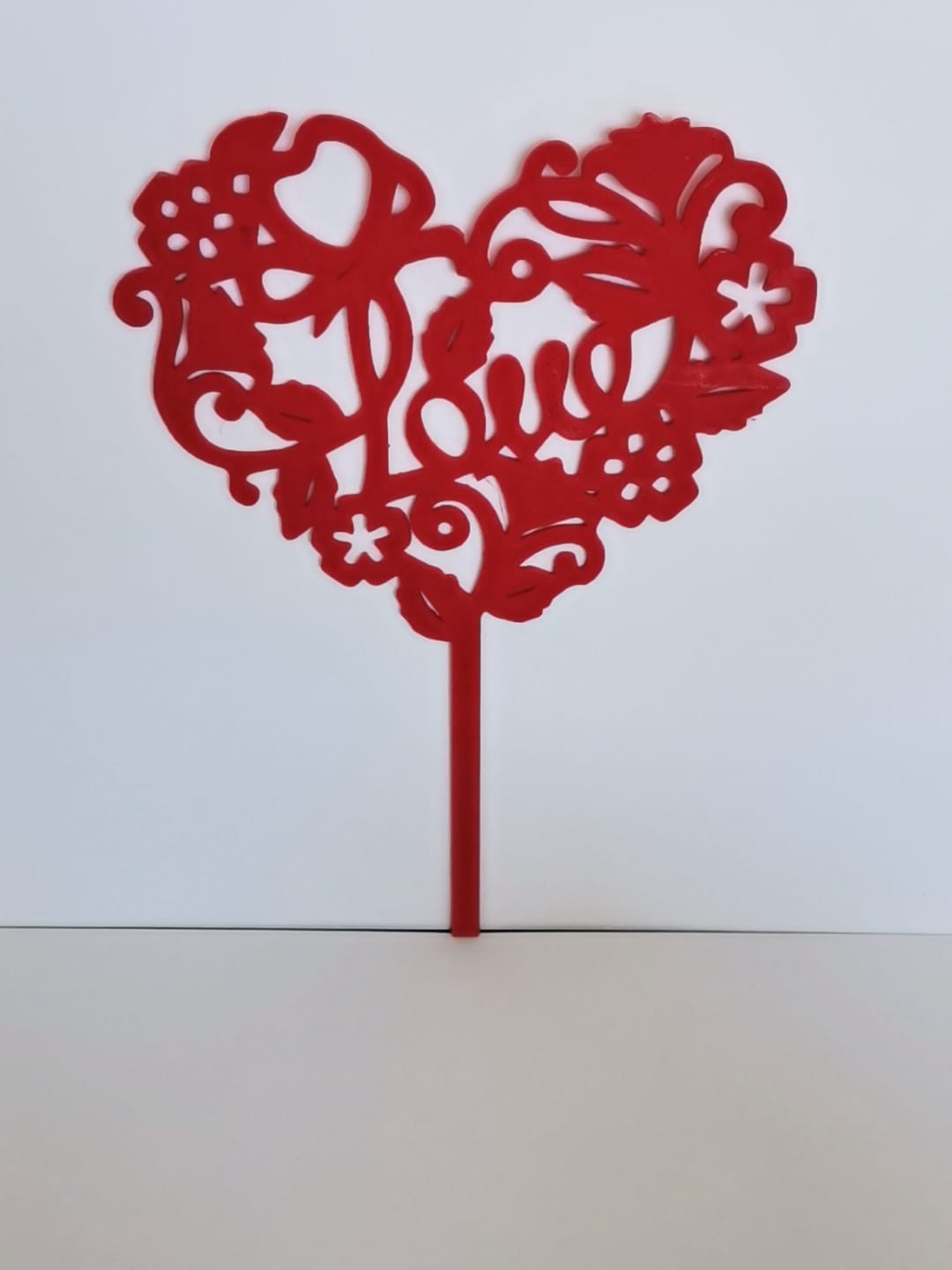 Archivo STL Topper Corazon Love Flores ️‍🔥・Modelo para descargar y ...