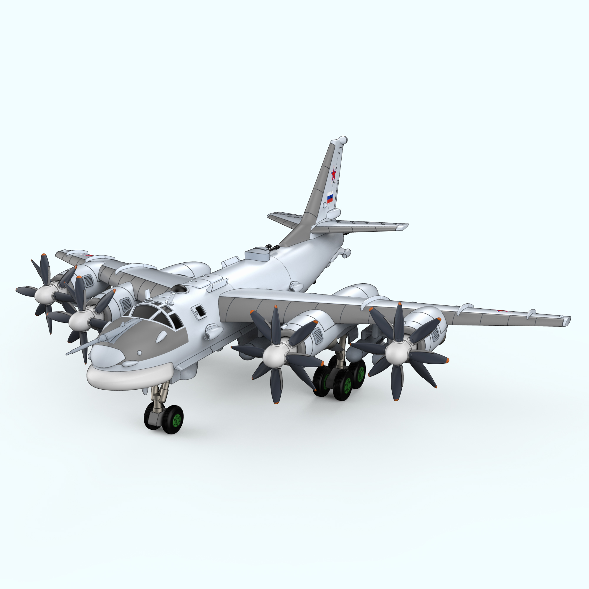 3D file Tu-95 Russian Cartoon Bomber. PDF Assembly Instructions・3D ...