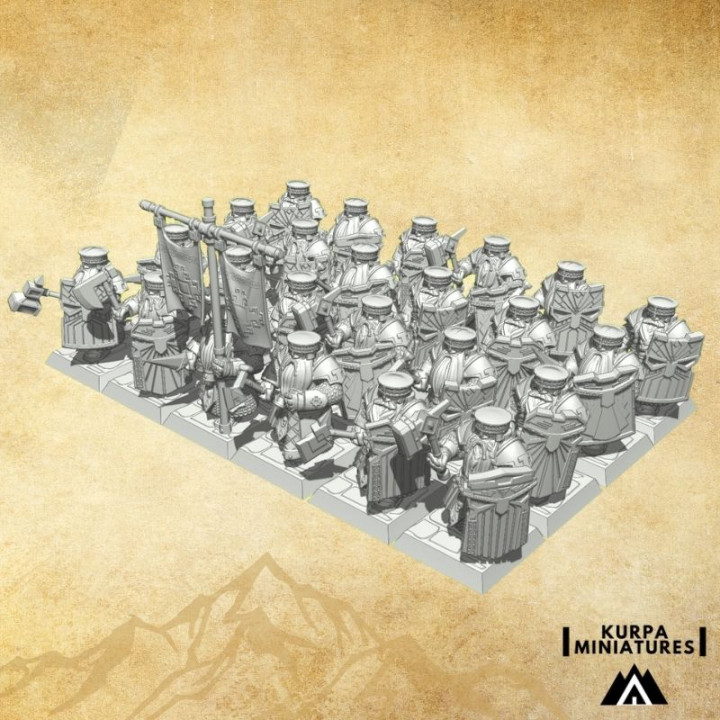 STL file Dwarf Warriors kit Tower Shields ⚔️・3D printing design to ...