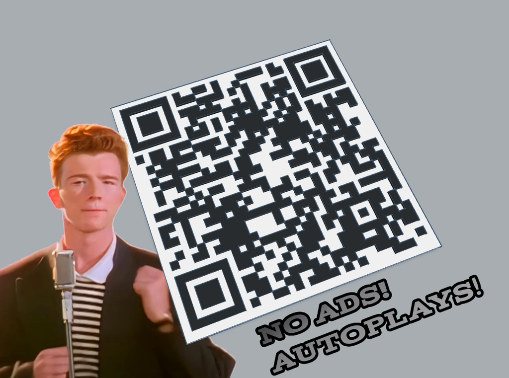 Free 3d File Rick Roll Qr Code Autoplay No Ads 🫵・3d Printing Design