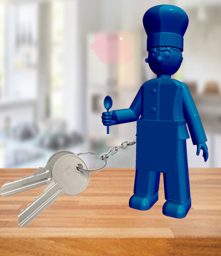 STL file chef keychain・3D print design to download・Cults