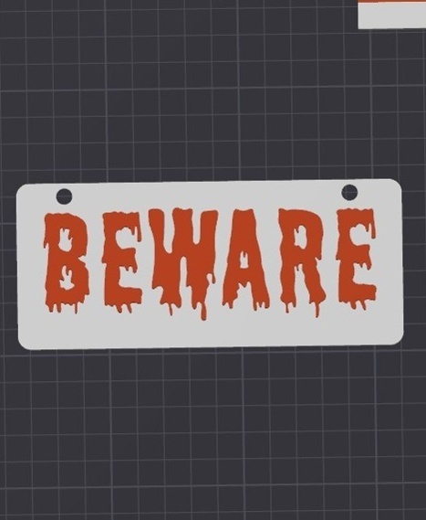 Free STL file Beware Sign・3D printer model to download・Cults