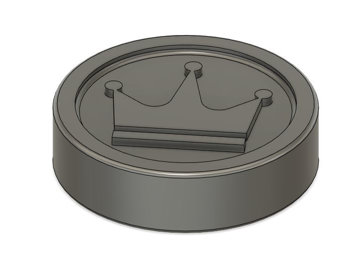 Free STL File Checker Piece 30mm w King Side 3D Print Design To Download Cults free-stl-file-checker-piece-30mm-w-king-side-3d-print-design-to-download-cults