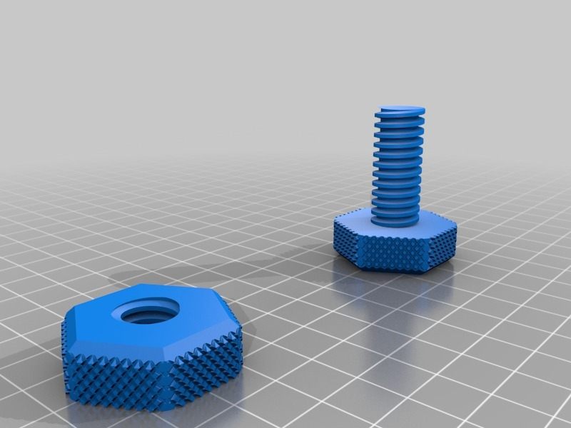 Free STL file Coarse Knurled Bolt and Nut with Acme Threads 🔩・Template ...