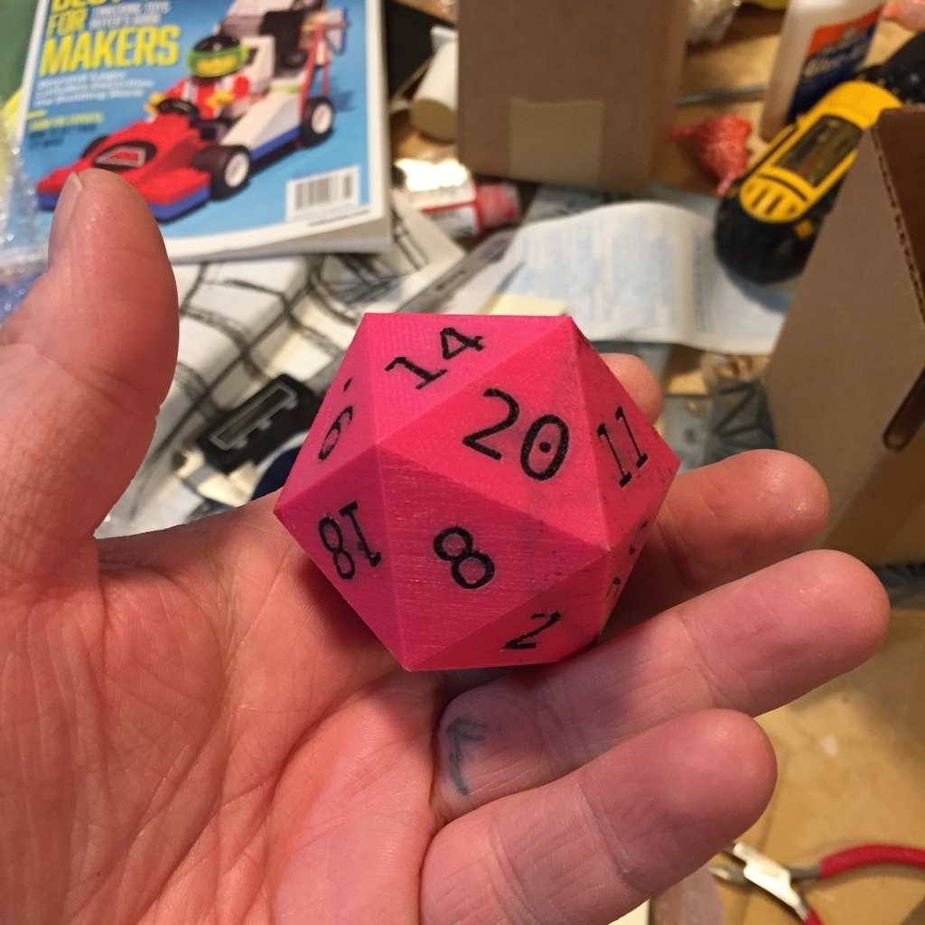 Free STL file Two Color D20 with Flush Numbers・Design to download and ...