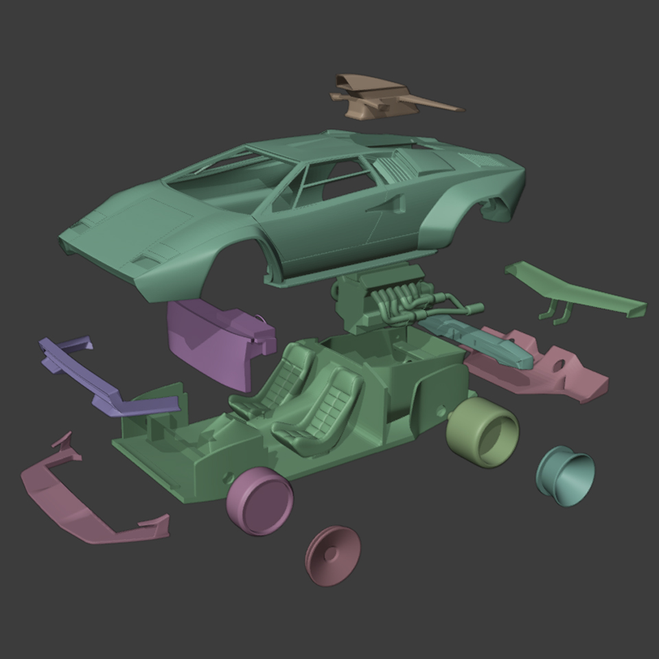 3D file CUSTOM LAMBO MODELKIT 1/24 FULL KIT 👽・3D print design to ...