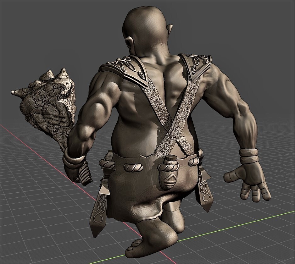 Free STL file Troll - with Rock Bludgeon・3D printer design to download ...