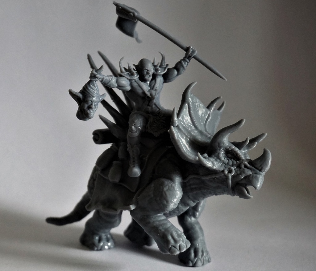 Free STL file Orc Rider on Triceratops (Sort of)・Design to download and ...