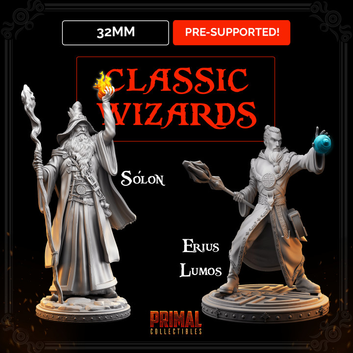 3D file Classic Wizards (Erius Lumos & Solon) (Hero Quest | Dungeons & Dragons)・Model to ...