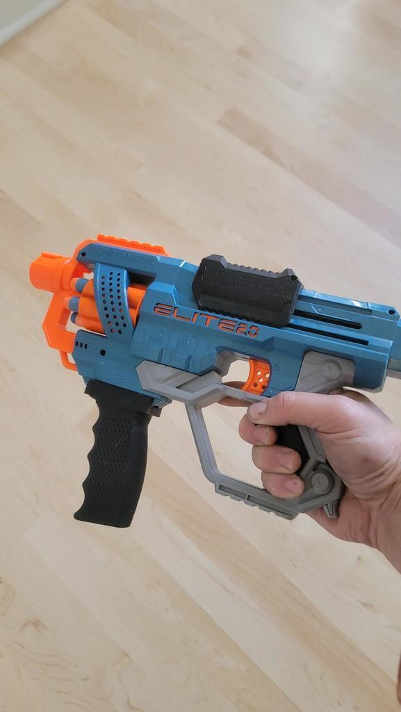 Бесплатный STL файл Nerf Shockwave Elite Handle Grip・Модель 3D-принтера ...
